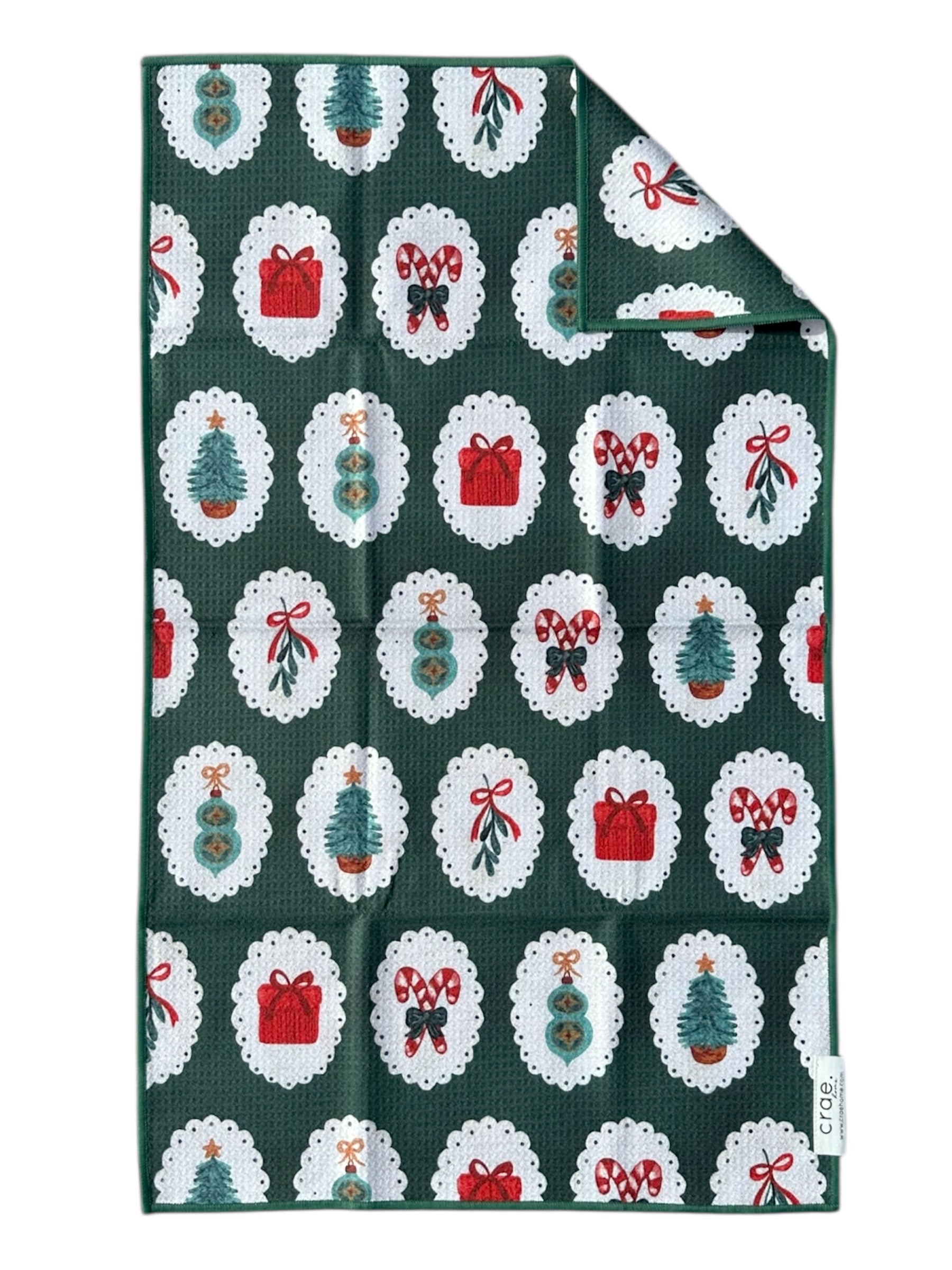 Ribbon Tied/Christmas Stamps: 2 Double-Sided Hand Towels – crae.